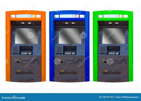 Automated Teller Machine Atm Face Isolated Stock Image Image Of