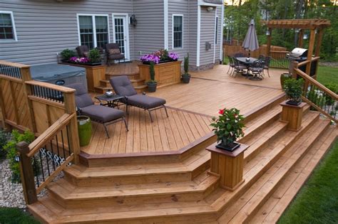 Tiered Deck Backyard Patio Designs Backyard Patio Dec