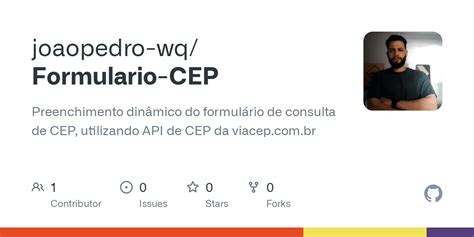Github Joaopedro Wqformulario Cep Preenchimento Dinâmico Do