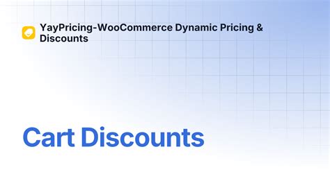 Cart Discounts Yaypricing Woocommerce Dynamic Pricing And Discounts