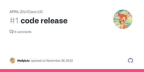 Code Release Issue April Zju Coco Lic Github