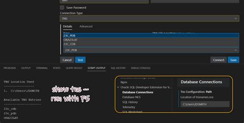 Logins Tns Dbms Output Dates In Sqldev For Vs Code