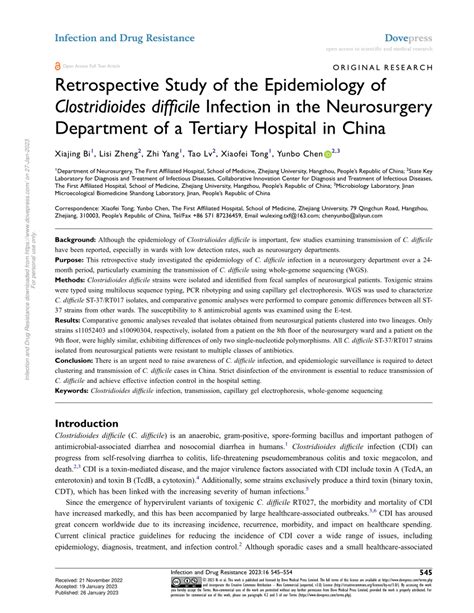 Pdf Retrospective Study Of The Epidemiology Of Clostridioides
