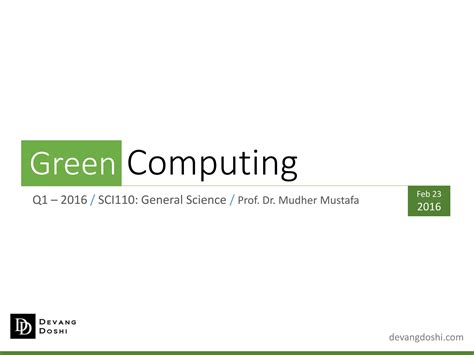 Green Computing Ppt