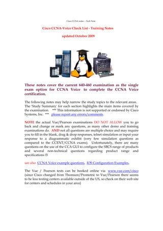Ccna Voice Study Summary PDF