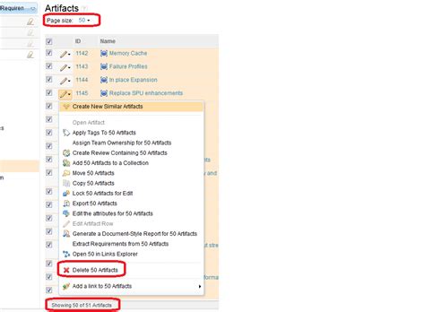 Is There A Way To Select All Artifacts In Rrc When You Have More Than