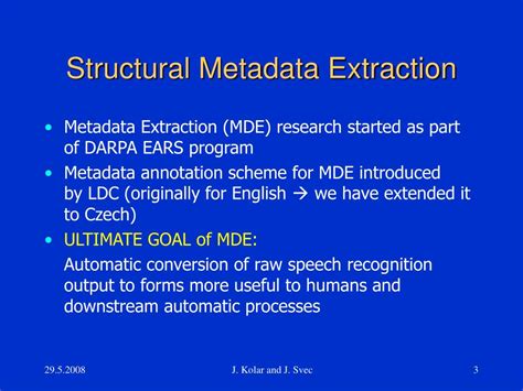 Ppt Structural Metadata Annotation Of Speech Corpora Comparing