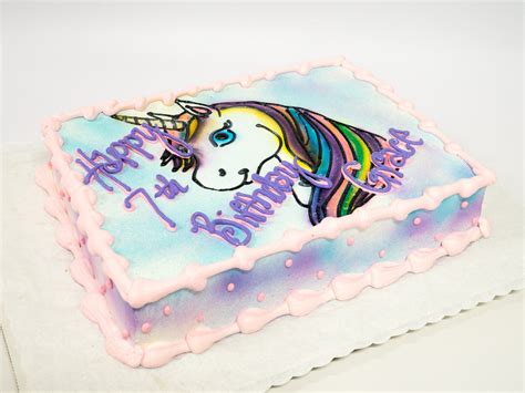 Photo Of A Unicorn Birthday Sheet Cake Pattys Cakes And Desserts