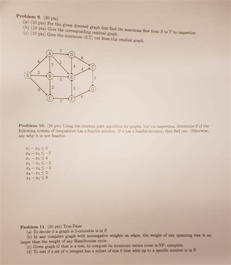 Problem 9 30 Pts A 10 Pts For The Given