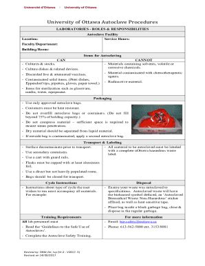 Fillable Online A GUIDELINE FOR THE SAFE USE OF AUTOCLAVES Fax Email