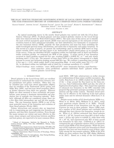 Pdf The Isaac Newton Telescope Monitoring Survey Of Local Group Dwarf