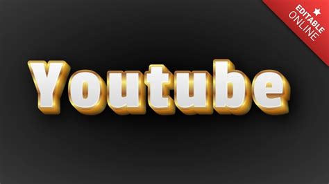 Youtube Golden Texture 3D Text Effect Generator