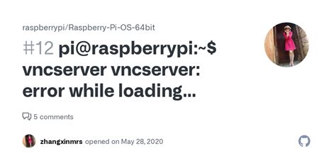 Pi Raspberrypi Vncserver Vncserver Error While Loading Shared