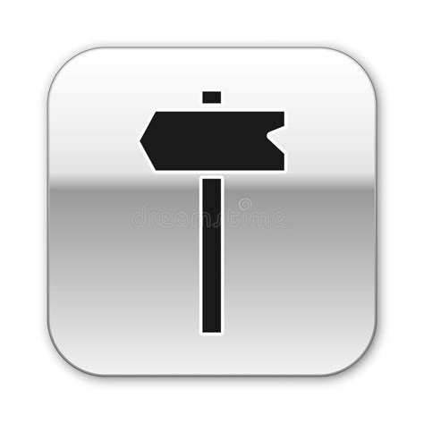 黑色的公路交通标志 在白色背景，象分离的路标 指针迹象 被隔离的街道信息符号 向量例证 插画 包括有 消息 定向 190805897