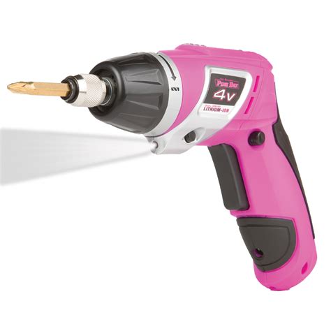 The Original Pink Box Pink 4 Volt Cordless Pink Driver And Bits Set