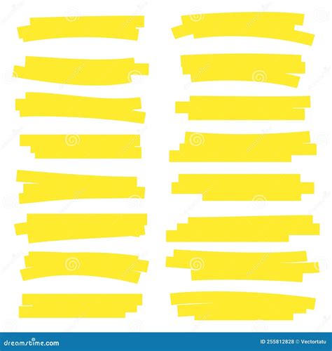 Yellow Highlighter Strokes Stock Vector Illustration Of Texture