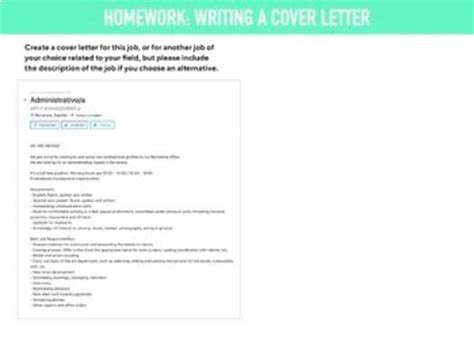 ESL Upper Intermediate Homework Practise Writing A Cover Letter For A Job