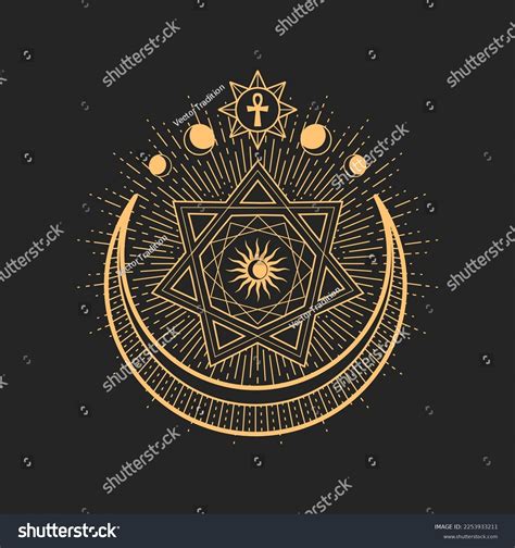 Esoteric Occult Symbol Vector Magic Tarot Stock Vector Royalty Free
