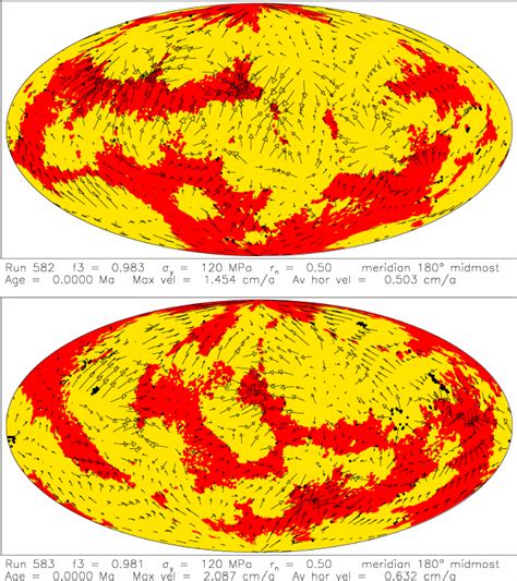 Less Realistic Distributions Of Continents Red Oceanic Lithosphere