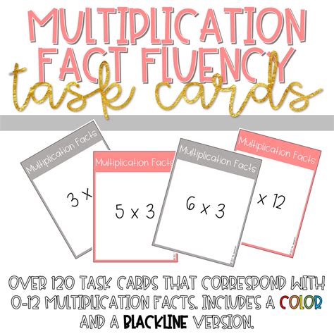 Multiplication Fact Fluency Task Cards Multiplication Facts Upper Elementary Math Fluency