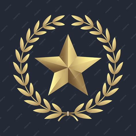 Premium Vector Radiant Honor A Gleaming Star Encircled By Golden Laurel