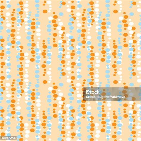 추상 기하학적 원활한 패턴 베이지 색 배경에 작은 오렌지 파란색 흰색 거품이 들어 올리는 체인 그런지 텍스처 0명에 대한 스톡 벡터 아트 및 기타 이미지 Istock