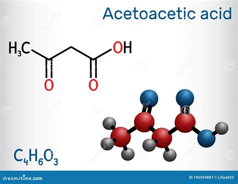 Ketone Body Acetoacetic Acid Diacetic Acid Molecule Skeletal Formula