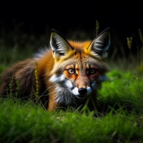 Premium Ai Image The Fox In The Grass