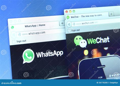 Whatsapp And Wechat Webpage Editorial Image Image Of Instant Contact