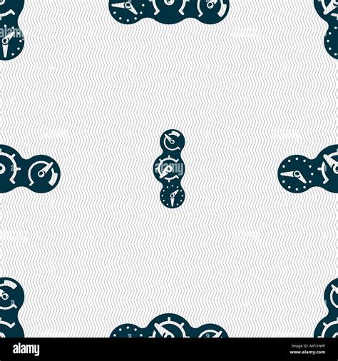 Speed Speedometer Icon Sign Seamless Pattern With Geometric Texture Vector Illustration Stock