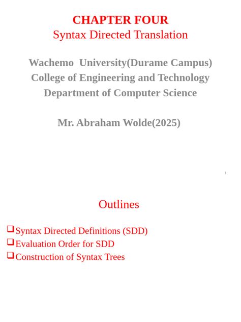 Compiler Design Lec Four Syntax Directed Translation Pdf Parsing Formalism Deductive