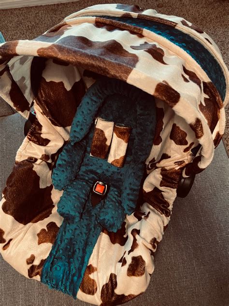 This Listing Is For The Brown Cow With Dark Turquoise Minky With
