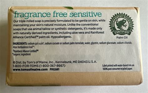 Toms Of Maine Fragrance Free Sensitive Natural Beauty Bar Soap 5 Oz
