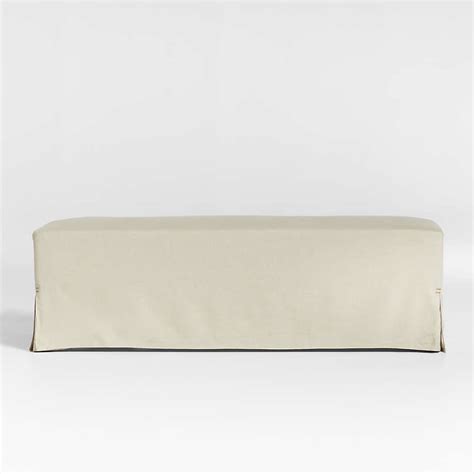 Lyra 60 Natural Beige Slipcovered Bench Crate And Barrel