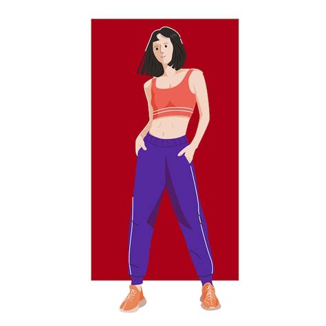Premium Vector Young Healthy Woman Exercise