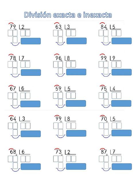 División Exacta E Inexacta Worksheet In 2025 Math Lessons Math
