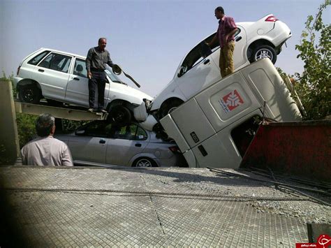 واژگونی هولناک تریلی حامل ماشینهای صفر کیلومتر تصاویر