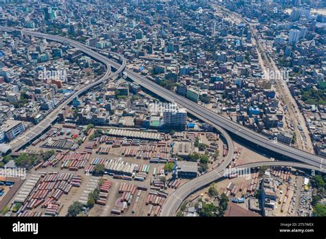Dhaka Bangladesh Aerial View Of The Dhaka City During A Government