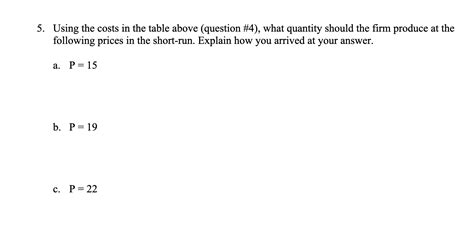 Solved Fill In The Missing Values In The Table Which Chegg