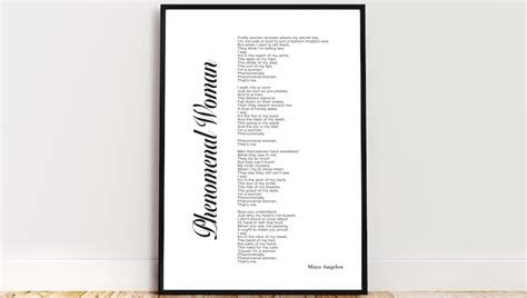 Phenomenal Woman Poem Print Maya Angelou Poetry Art Digital Wall Decor