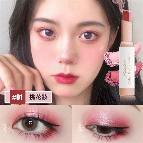 台灣現貨免運 珂慕美妝店 Ig爆款漸變雙色眼影棒 懶人眼影棒 眼影 珠光 大地色眼影棒 懶人眼影 雙色眼影 防水防汗眼影 蝦皮購物