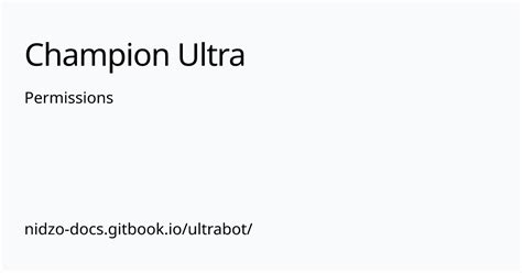 Permissions Champion Ultra