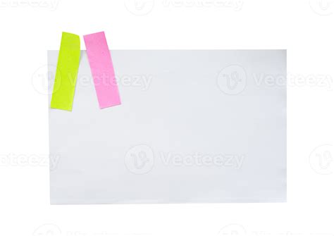 Blank White Paper With Colorful Tape 20950838 Png