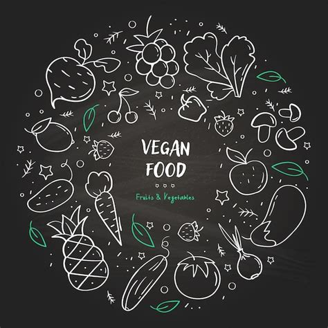Premium Vector Hand Drawn Illustration Of Vegan Food