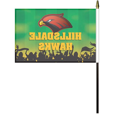 8 X 12 Single Reverse Polyester Stick Flags