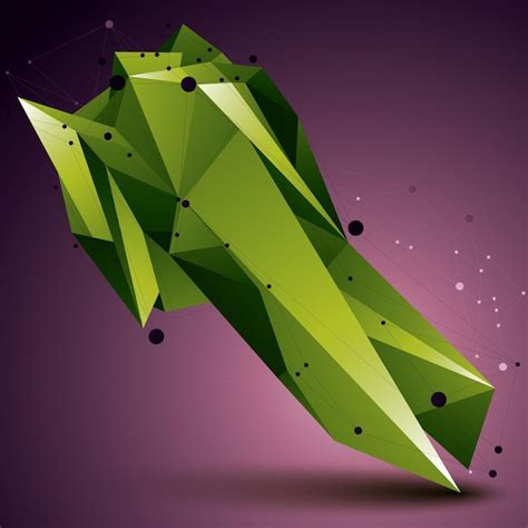 Premium Vector 3d Vector Abstract Design Object Green Polygonal
