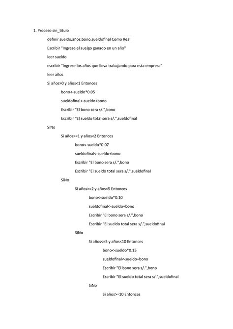 S17 Principio De Algoritmos Ejercicios De Practica Proceso Sin Titulo Definir Studocu