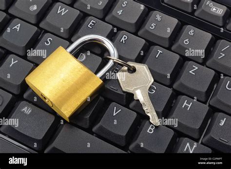 Padlock On Computer Keyboard Stock Photo Alamy