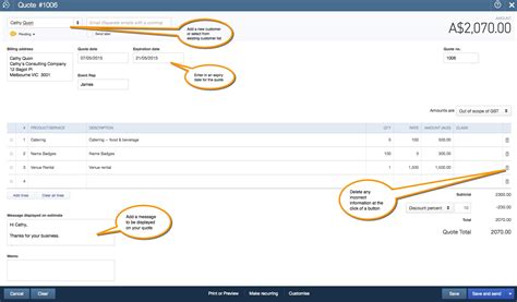 Quoting In Quickbooks Online