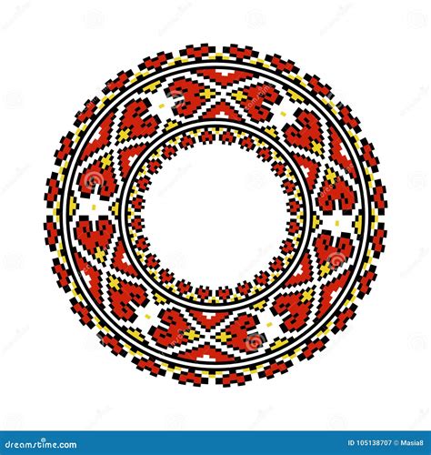 Round Traditional Ukrainian Ornament Stock Illustration Illustration
